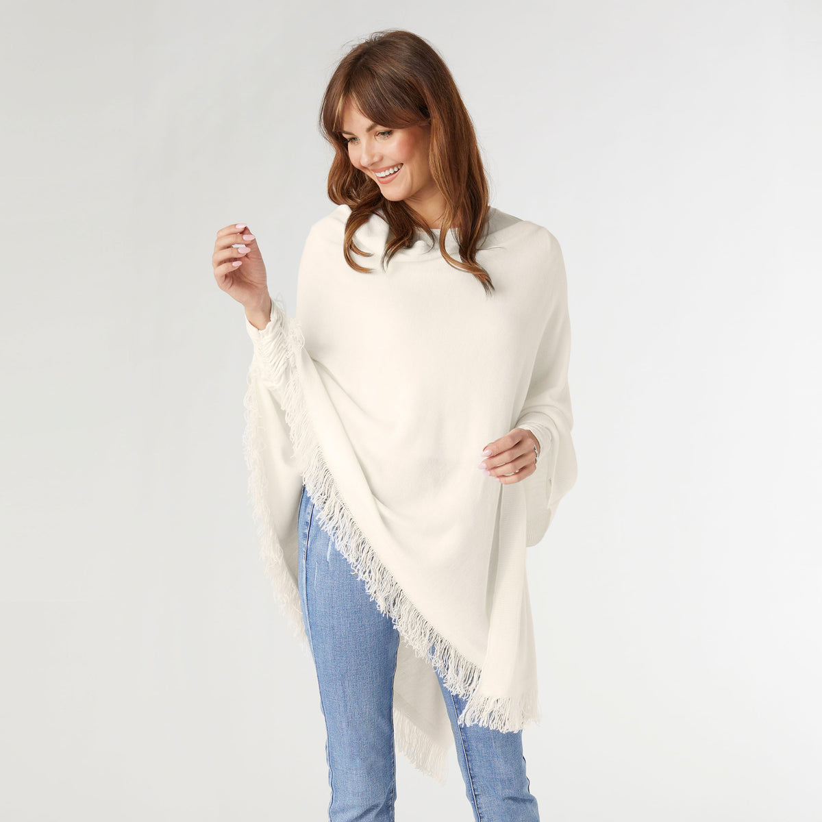 Lightweight Poncho with Fringe – COCO + CARMEN