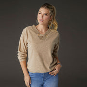 Davy V-Neck Knit Top - Oatmeal Heather - Final Sale – COCO + CARMEN