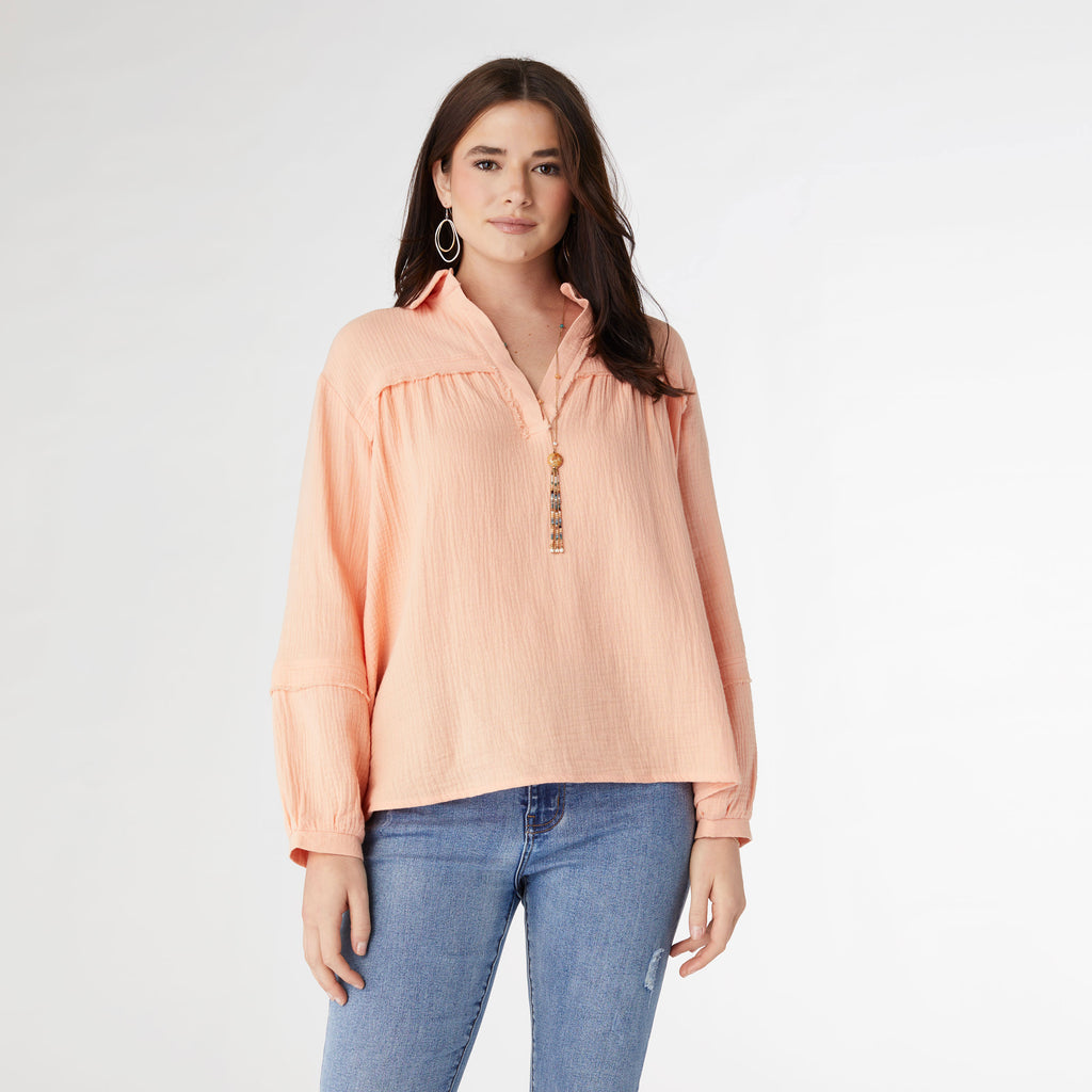 Kacey Long Sleeve Soft Gauze Top - Final Sale – COCO + CARMEN