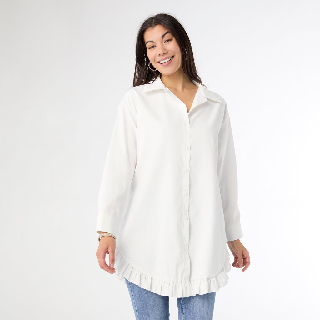 Dominique Tunic Top with Ruffle Bottom – COCO + CARMEN
